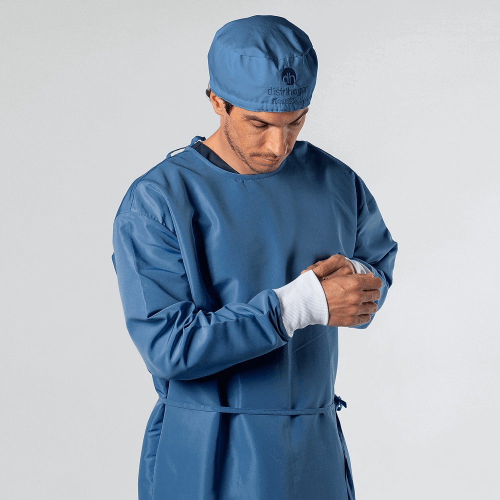 Bata Quirúrgica Charité Antifluidos Azul Marino - Distrihogar - institucionaldh